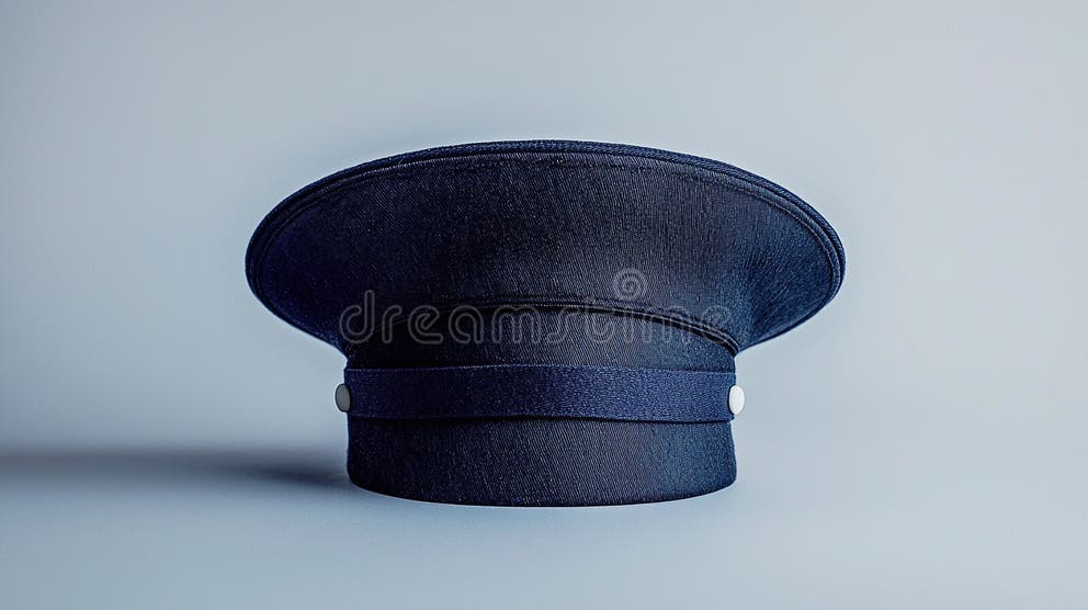 Navy Blue Peaked Cap on Simple Background, Ready for Use Stock ...