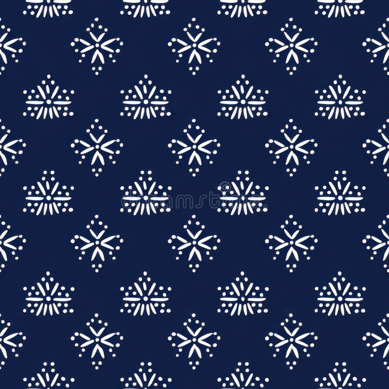 Navy Blue Seamless Snowflake Pattern Background for Winter Design Stock Photo - Image of ...