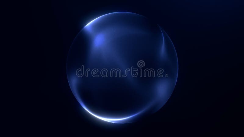 Navy Blue Shimmering Energy Sphere of Glowing Liquid Particles and ...