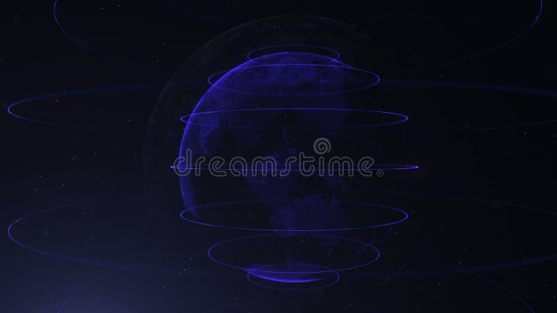 Abstract Sphere. Connected Navy Blue Dots with Lines. Globalization ...