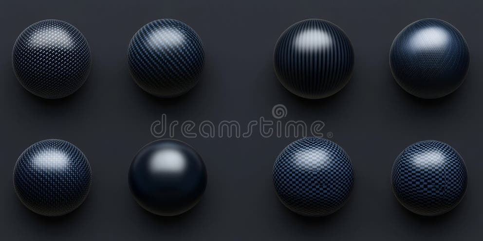 Navy Blue Spherical Carbon Textures Featuring Smooth, Glossy Patterns. a Deep, Rich Design for ...