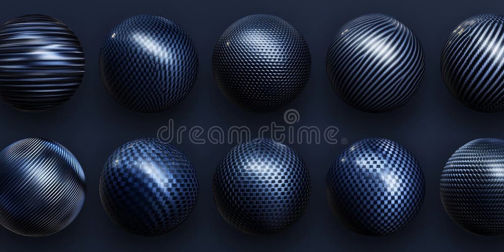 Navy Blue Spherical Carbon Textures Featuring Smooth, Glossy Patterns ...