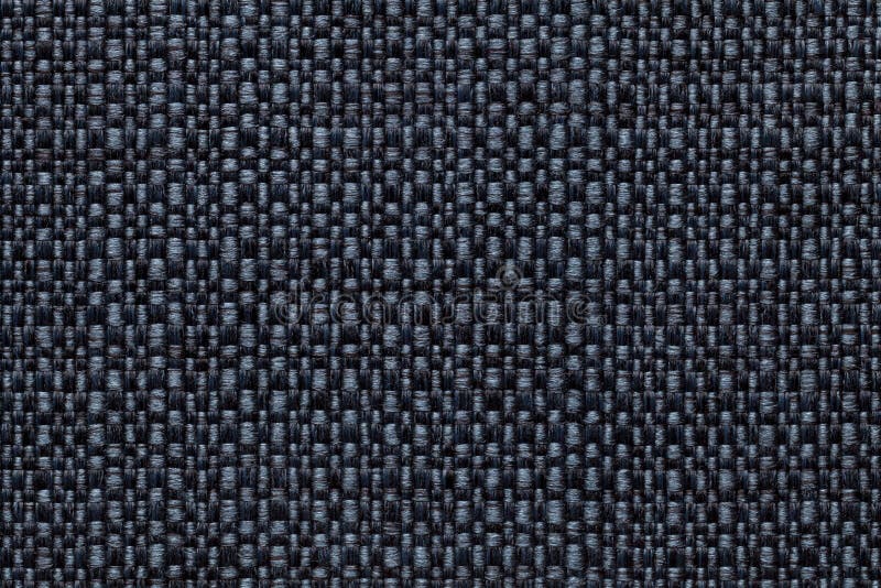 Navy Blue Textile Background with Checkered Pattern, Closeup. Structure ...