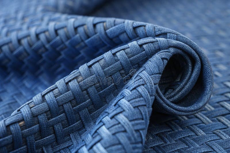 Navy Blue Textile Fabric Wicker Pattern Closeup Stock Illustration ...