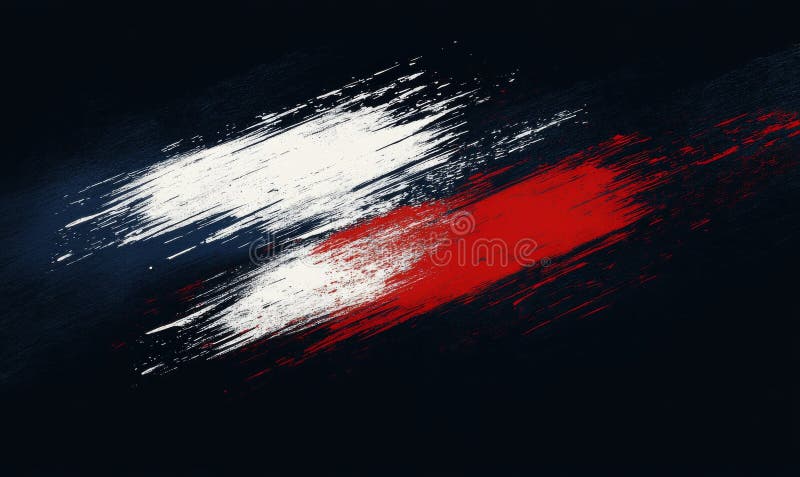 A Navy Blue, White, and Red Brush Stroke Design Against a Rich Navy ...