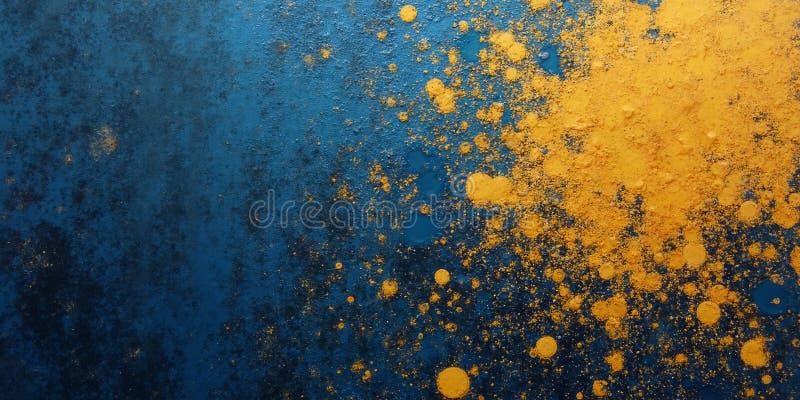 Navy Blue Yellow Paint Splatters Texture Effect with Bright Yellow ...