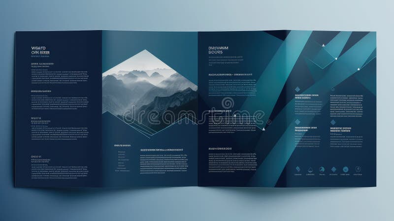 Navy Brochure Template Blue Stock Illustration - Illustration of ...