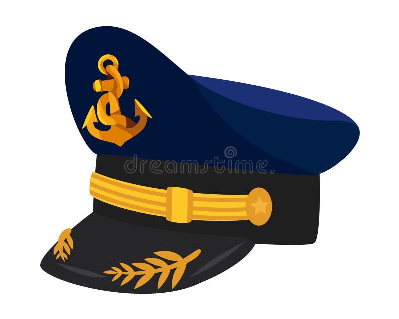 Navy captain peaked cap stock illustration. Illustration of style ...