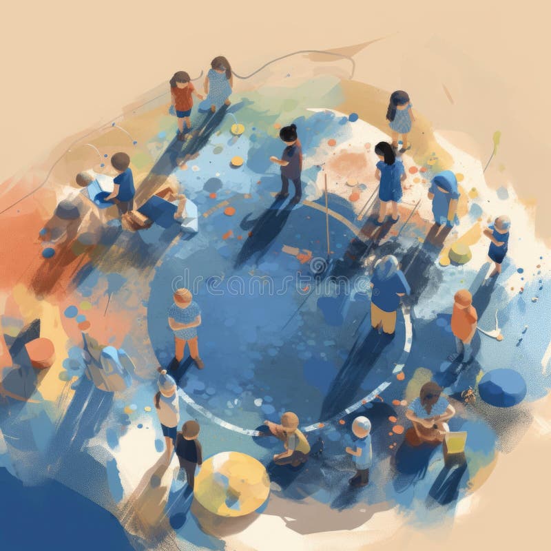 A Navy of Children Playing Together in a Sandbox Highlighting the ...