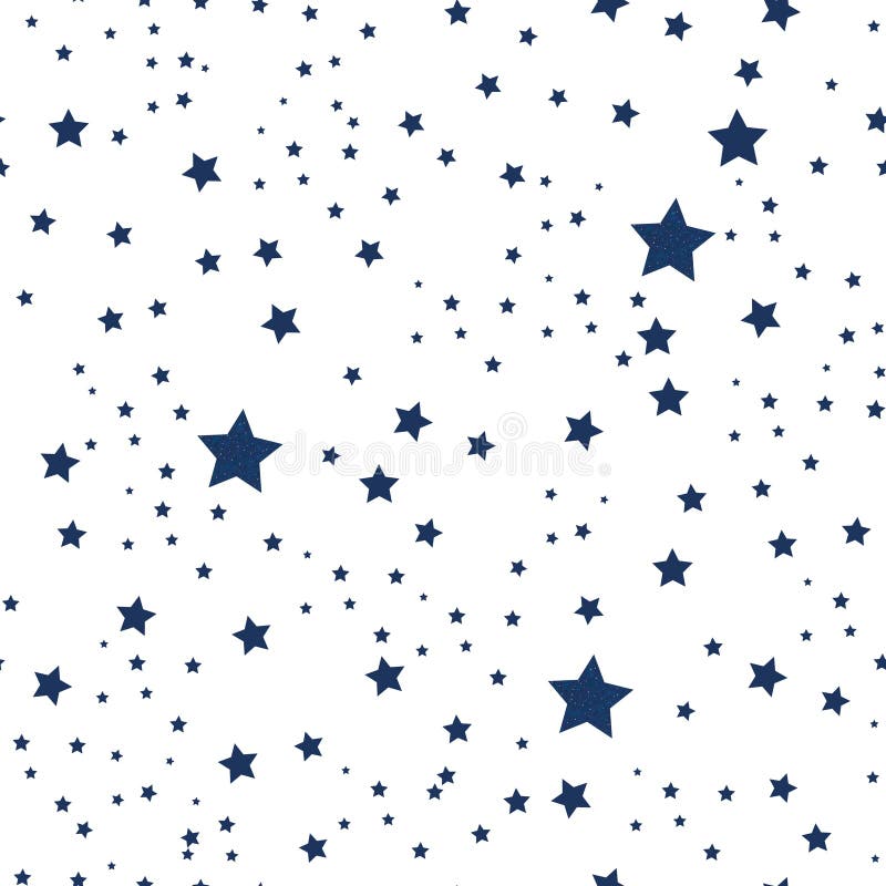 Navy Colored Glitter Stars. Seamless Fabric Design Pattern Stock ...