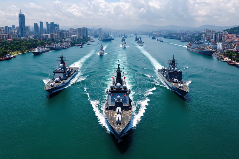 Navy Fleet Review, Showcasing Strength, Maritime Power is a Display of ...