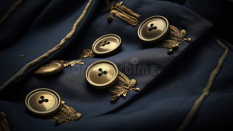 Navy gold buttons stock illustration. Illustration of vintage - 375548692