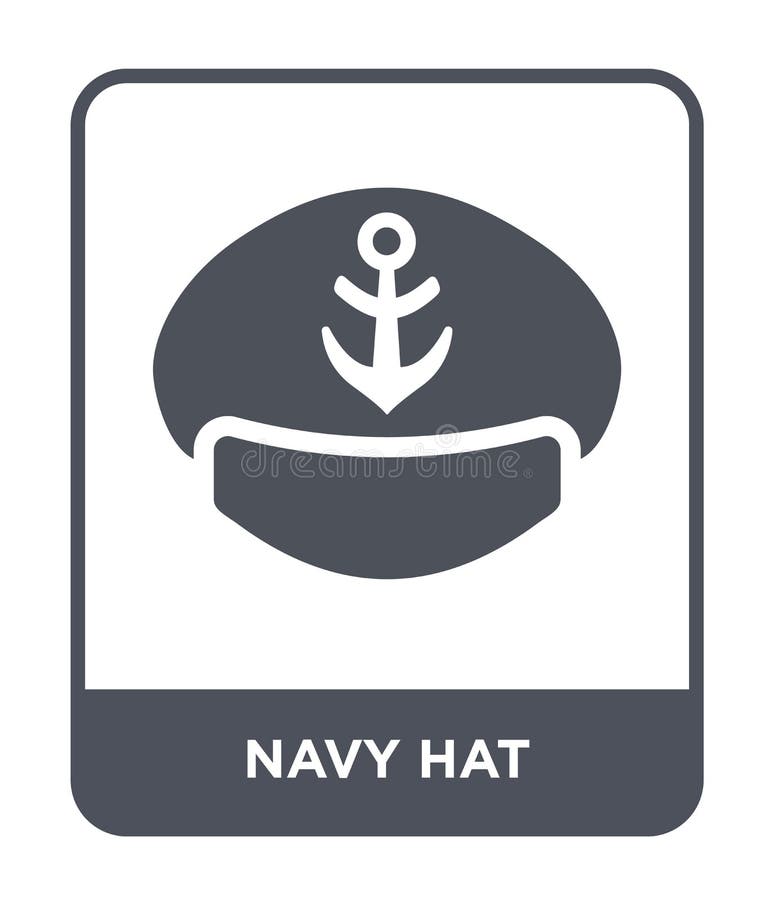 Navy Hat Icon in Trendy Design Style. Navy Hat Icon Isolated on White ...