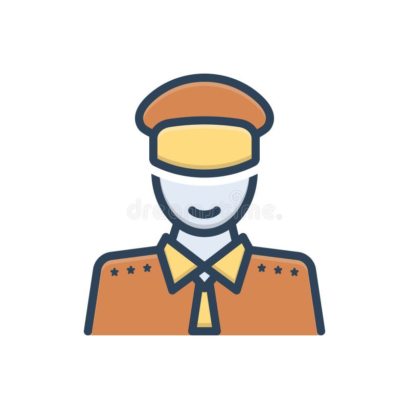 Color Illustration Icon for Navy, Navy Man and Captain Stock ...