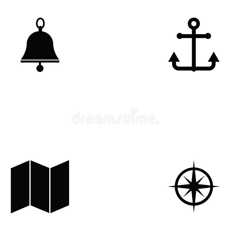Navy icon set stock vector. Illustration of silhouette - 120569319