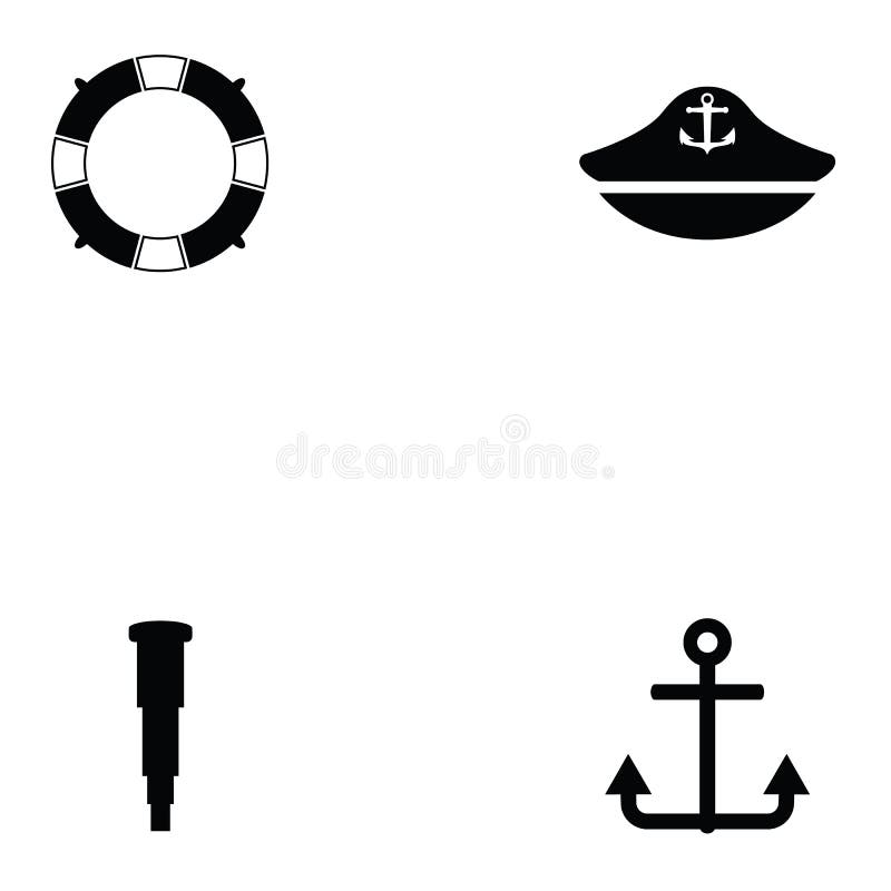 Navy icon set stock vector. Illustration of symbol, white - 120569286