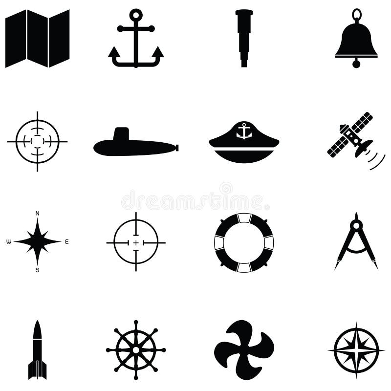 Navy Icon on White Background. Simple Element Illustration from Tools ...