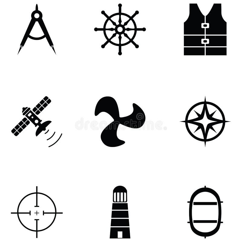 Navy icon set stock vector. Illustration of military - 120569306