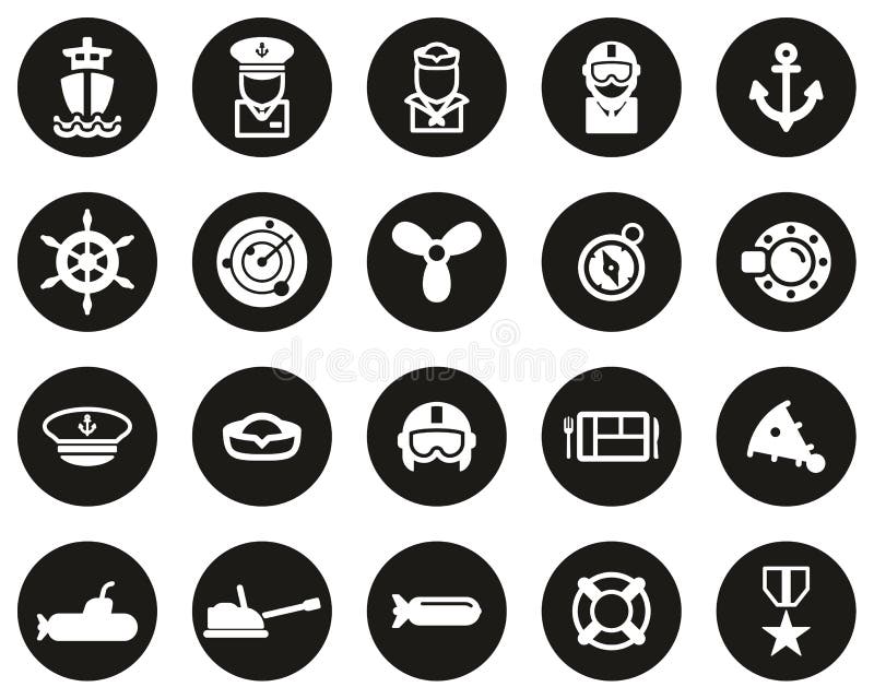 Navy Icons Flat Design stock vector. Illustration of command - 50347672