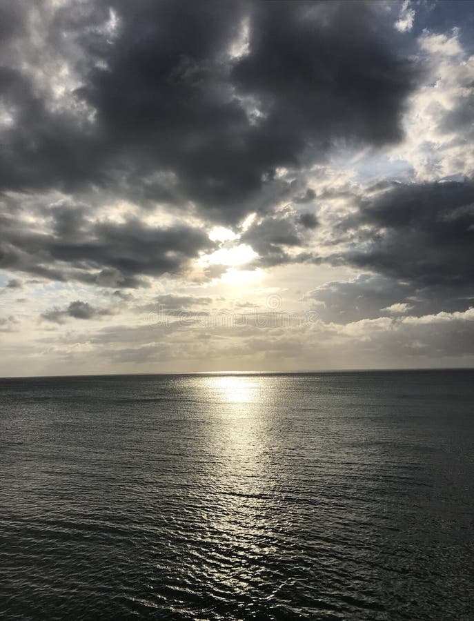 Navy Ocean stock photo. Image of dawn, clouds, navy - 119530214