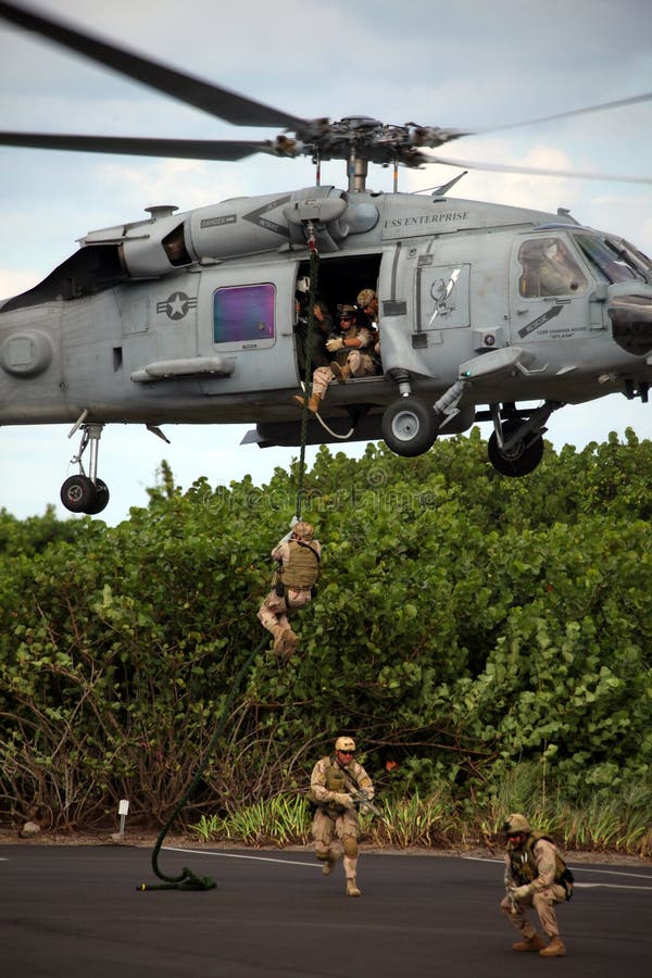 Navy SEALs Fastroping editorial stock photo. Image of muster - 11758798