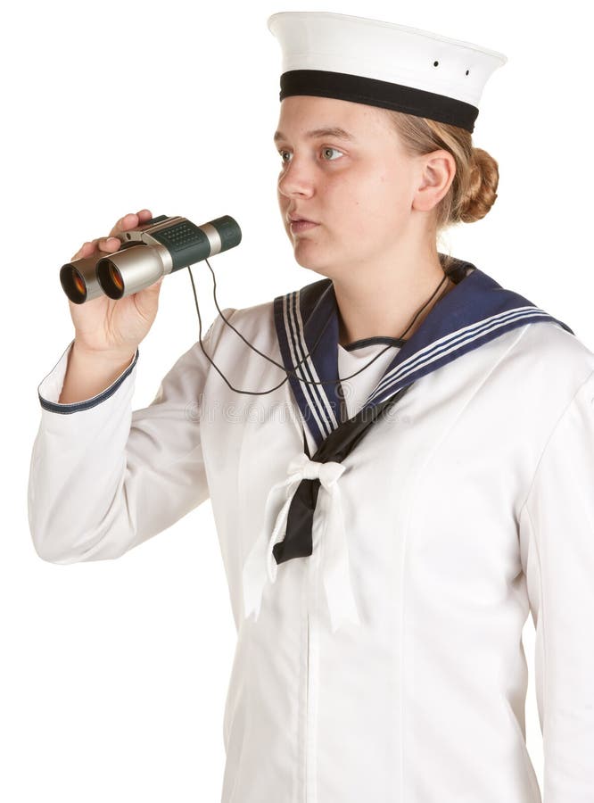 Navy Seaman with Binoculars Stock Image - Image of seaman, look: 13066411