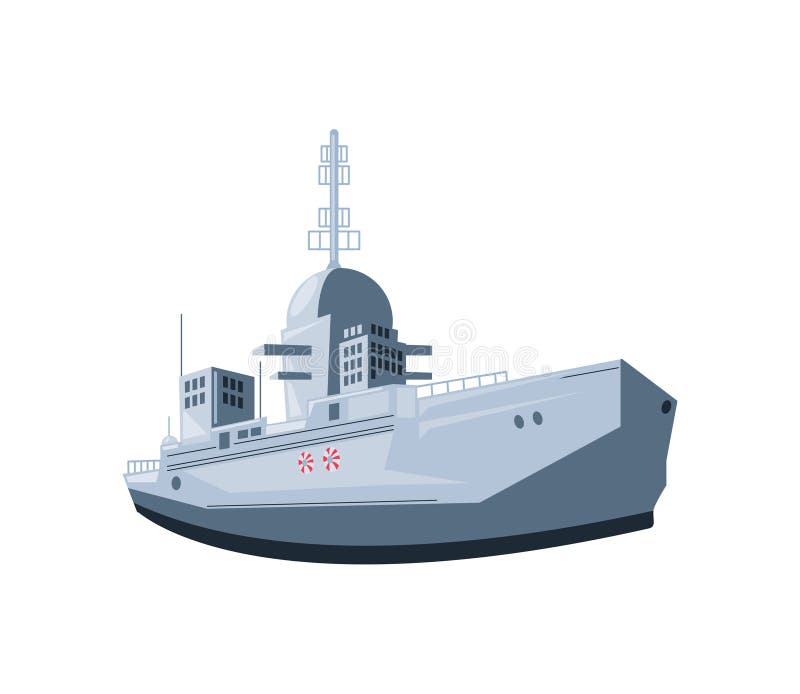 Navy Ship on White Background Stock Vector - Illustration of vector ...