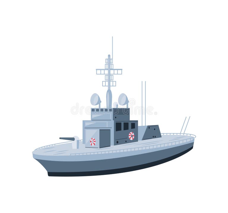 Navy warship vector stock vector. Illustration of transport - 351857099