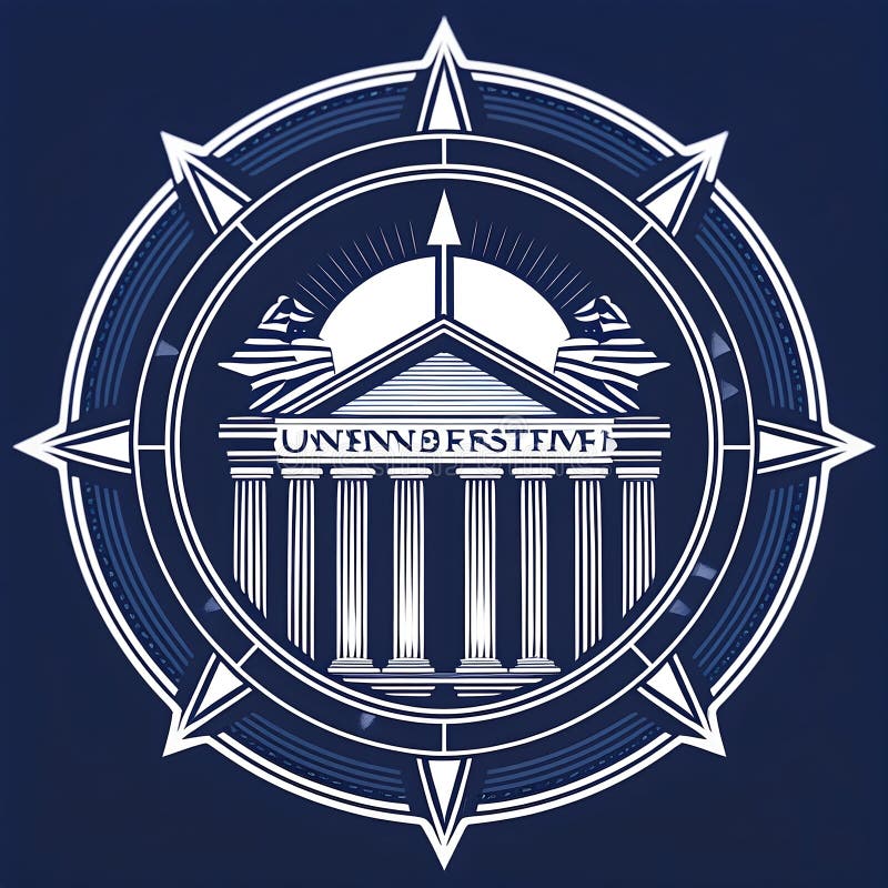 Navy White University Elegant Logo Stock Illustration - Illustration of ...