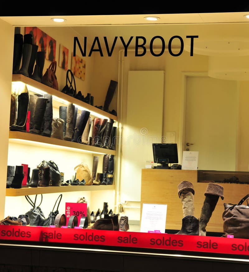 Navyboot Store Front and Showcase Editorial Stock Photo - Image of ...