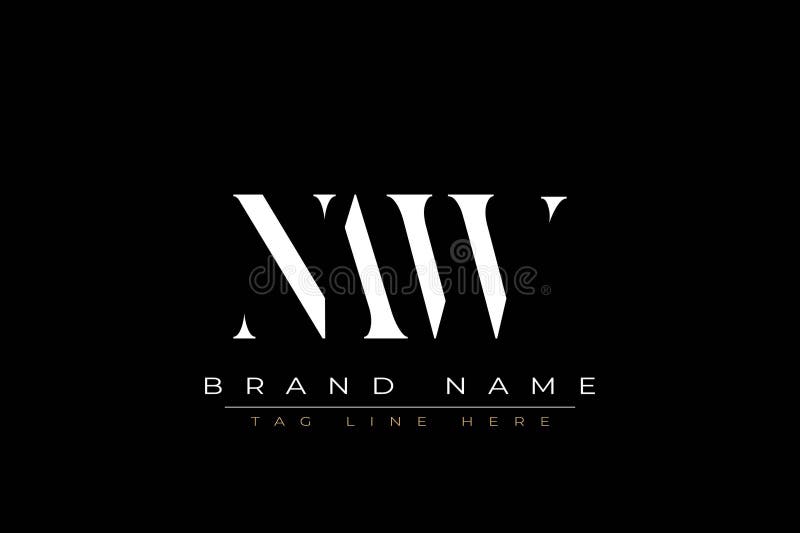 NAW Abstract Letter Logo Design Stock Vector - Illustration of badge ...