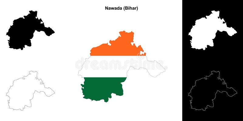 Nawada outline map stock illustration. Illustration of detailed - 368824821