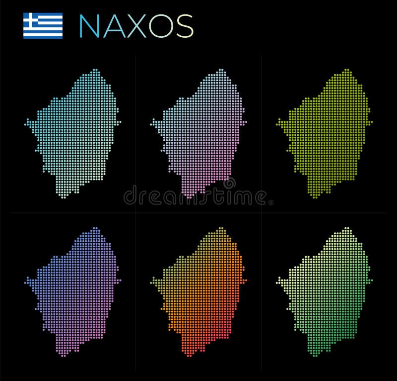 Naxos dotted map set. stock vector. Illustration of land - 266306834