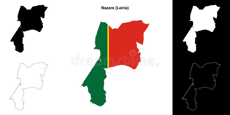 Nazare outline map stock vector. Illustration of atlas - 334995617