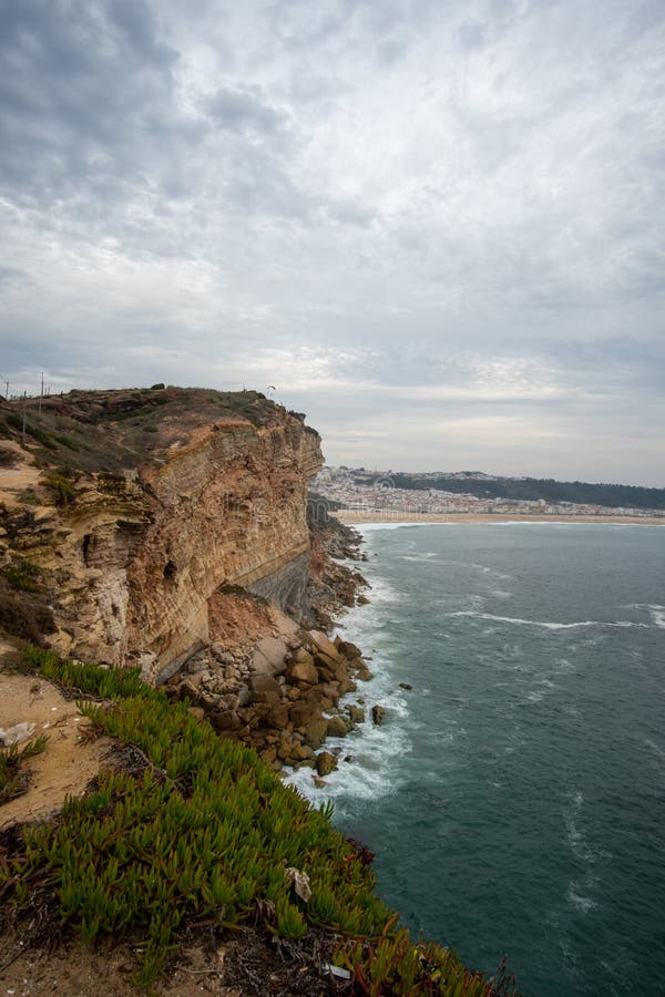 Nazare stock image. Image of clouds, portugal, stone - 180887783