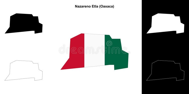 Nazareno Etla outline map stock vector. Illustration of municipality ...