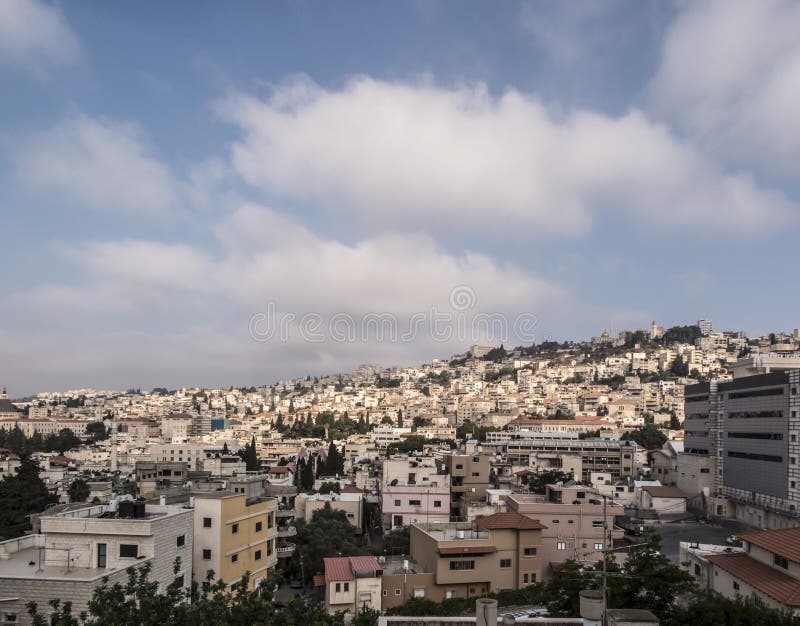 Nazareth, Israel - 10 July, 2015 - City of Nazareth Panoramic View ...