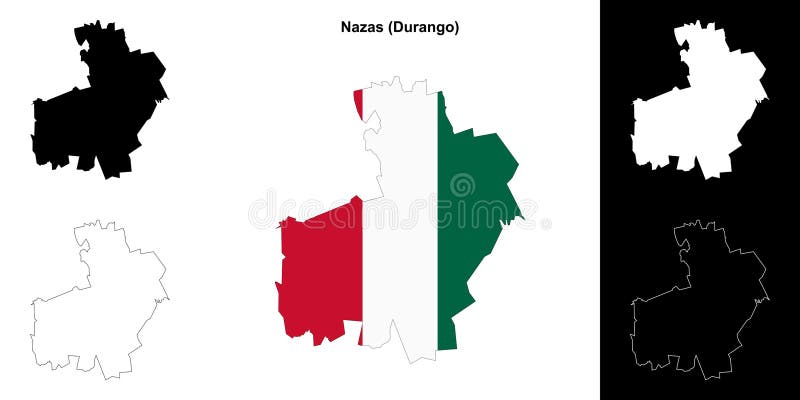 Nazas outline map stock illustration. Illustration of shape - 375810881