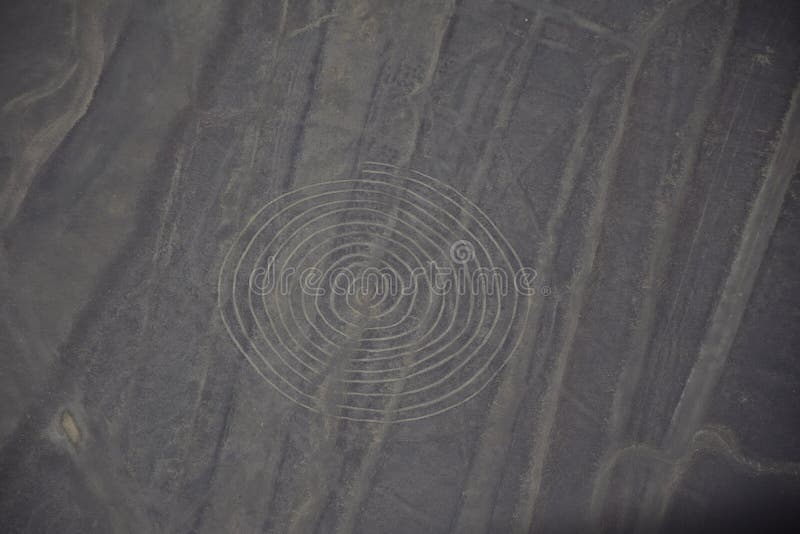 Nazca Lines Geoglyph Spiral in Desert Nasca Plateau Peru. Stock Photo ...