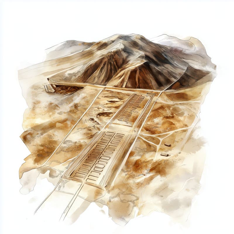 Nazca Lines. Nazca Lines Hand Drawn Watercolor Illustration Stock ...