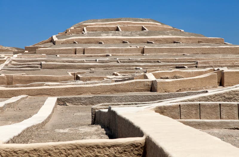 Nazca Pyramid At Cahuachi Archeological Site In Peru Stock Image ...