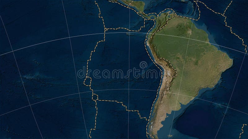 Nazca Plate - Boundaries. Satellite Map Stock Illustration ...