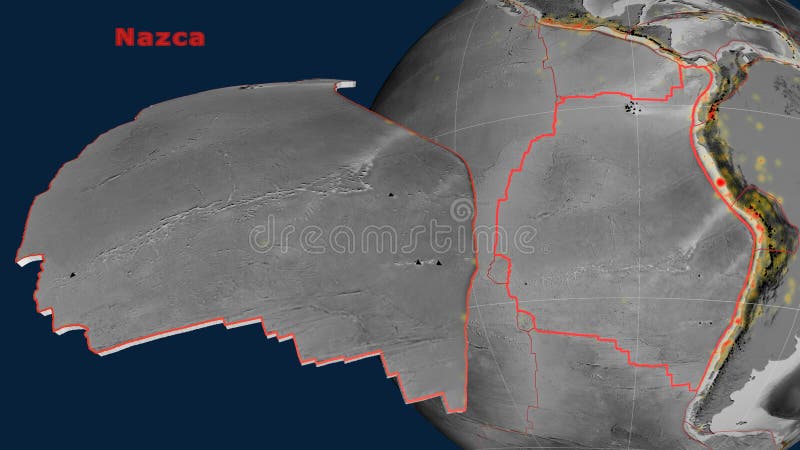 Nazca Plate Described and Presented - Grayscale Stock Illustration ...