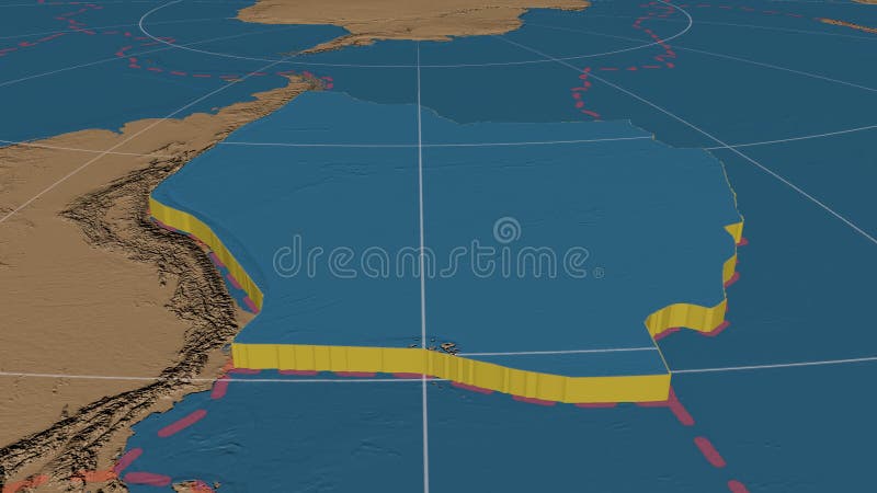 Nazca Plate Enlarged and Extruded, North Side - Grayscale Stock ...