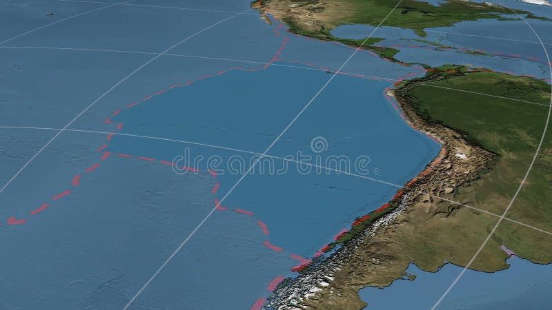 Nazca Plate Enlarged and Outlined - Satellite Stock Illustration ...