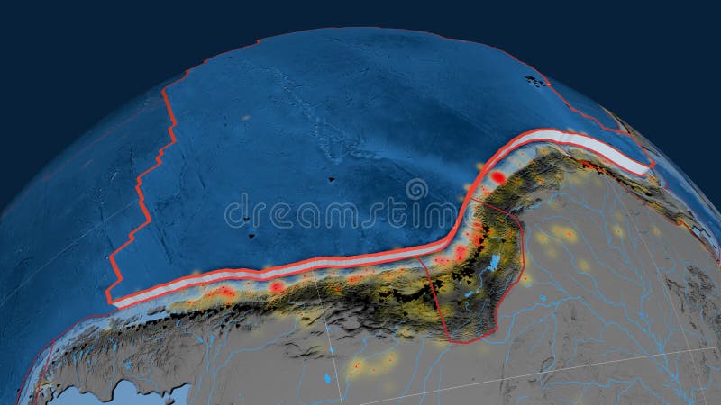 Nazca Plate Extruded - Topo and Bathy Stock Illustration - Illustration ...
