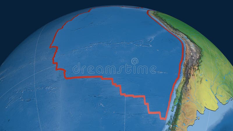 Nazca Plate Outlined - Natural Earth Stock Illustration - Illustration ...