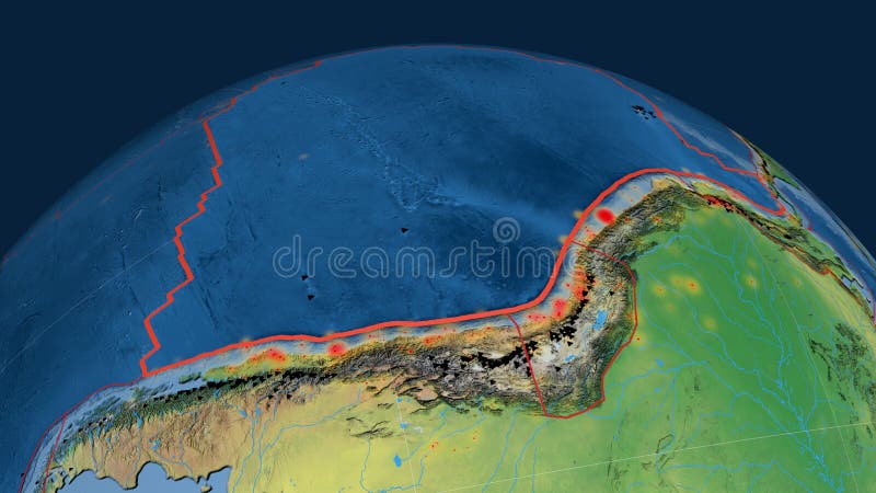 Nazca Plate Outlined - Natural Earth Stock Illustration - Illustration ...