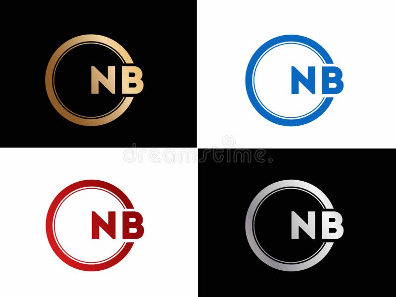NB Initial Circle Shape Gold Color Later Logo Design Stock Vector ...