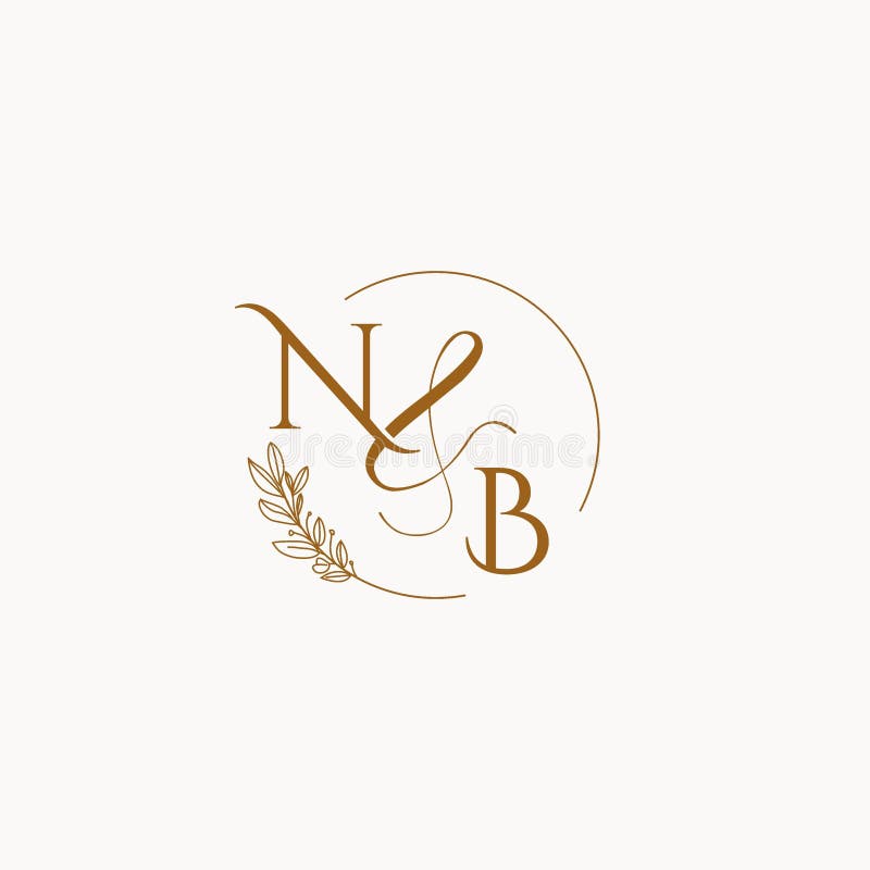 NB Initial Wedding Monogram Logo Stock Vector - Illustration of antique ...